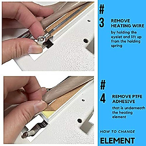 Replacement PTFE Kit for Long 24" 780W Impulse Heat Sealer Machine for Wide Plastic Poly Bag - 2 Heating Elements, 2 PTFE Cover