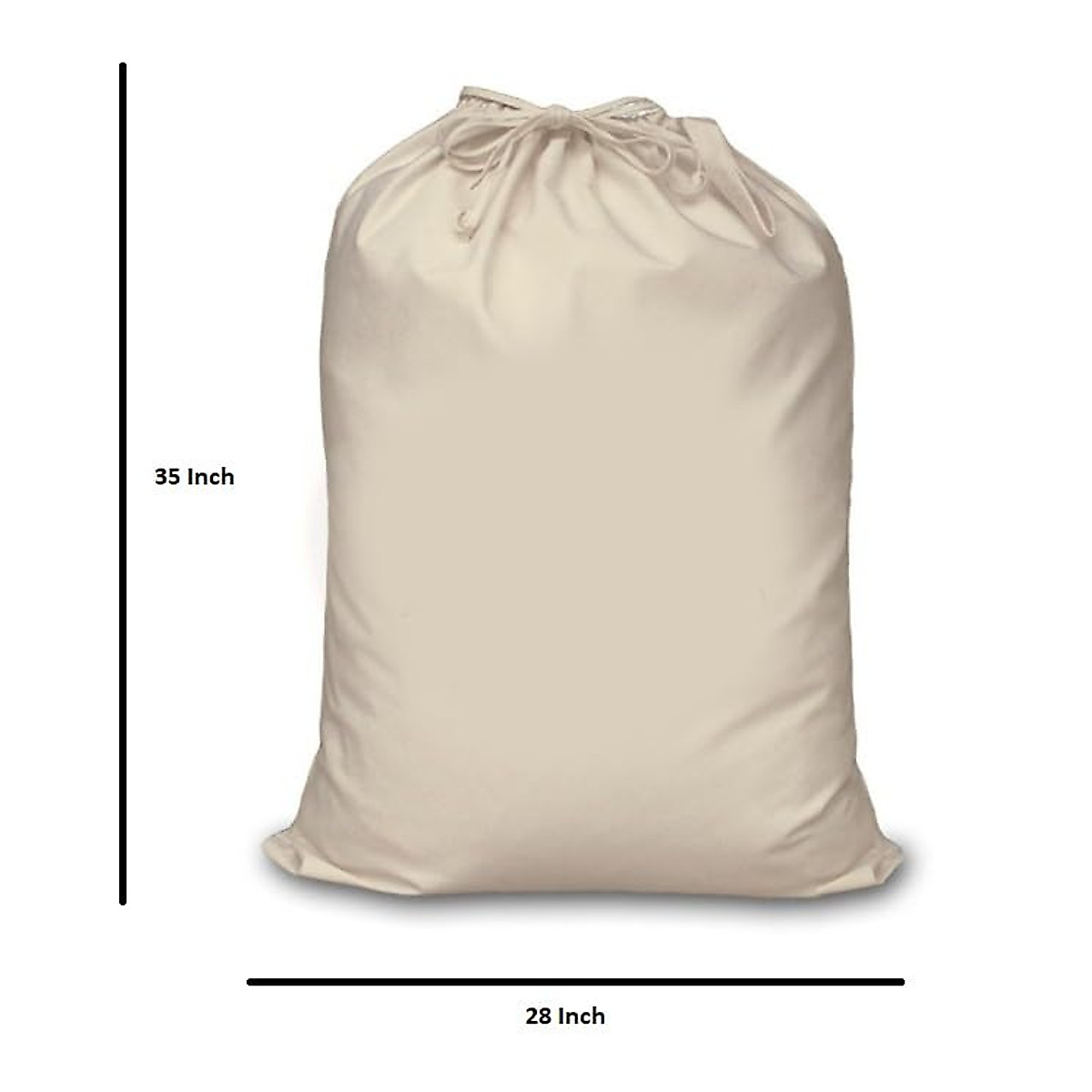 BIG EVENTS Cotton Laundry Bag for Clothes - Travel Organizer - Eco-Friendly 100% Pure Cotton Drawstring Bag - Large Size - Hanging Laundry Bag Foldable and Washable Laundry Plane (Pack Of 4)