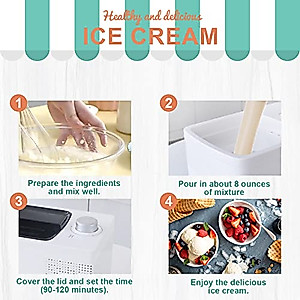 swicifii Ice Cream Maker with automatic cooling system,soft serve ice cream machine,yogurt maker, Gelato,Sorbet, White 9inchx6.5inchx7.5inch XWDS-BQLJ XWDS-BQLJ-W