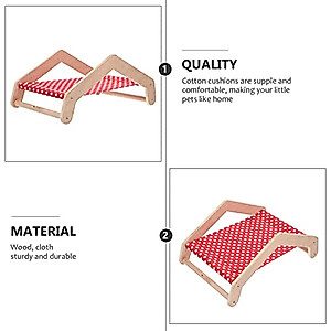 balacoo Ferret Hammock Wooden Elevated Pet Bed Cat and Dog Hammock Bed Elevated Cloth Bed Raised Pet Cot Hamster Sleeping Bed Pet Supplies Stuffed Hamster