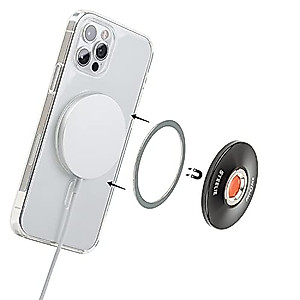 Nite Ize, Inc. STOMS-01-R8 Nite IZE Steelie Orbiter Plus Socket + Metal Ring, Holder iPhone 12 / Mini/Pro Max, Car Works with MagSafe Charger Magnetic Mount, Black
