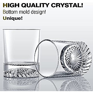 KITNATS Old Fashioned Whiskey Glasses Set of 4 12oz Rocks Glasses Coaster set Drinking for Bourbon Scotch Cocktails Rum Cognac Vodka Perfect Gifts for Men