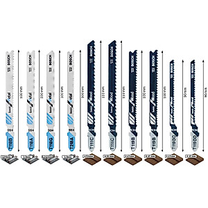 Bosch Professional 260925C105 10 TLG. Stichsägeblätter Wood Basic Set (für Holz und Metall, Zubehör Stichsäge) Piece Blades, Accessories Jigsaw