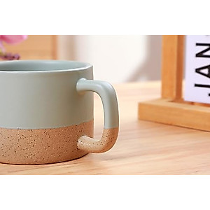 RB&RAMiCS 6 Pack Ceramic Coffee Mug Sets with small spoon, 10 Ounce Coffee Mugs, Restaurant Coffee Cups for Coffee, Tea, Cappuccino, Cocoa, Cereal (6)