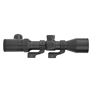 Monstrum 3-12x42 AO Rifle Scope with Illuminated Mil-Dot Reticle and Offset Reversible Scope Rings | Black