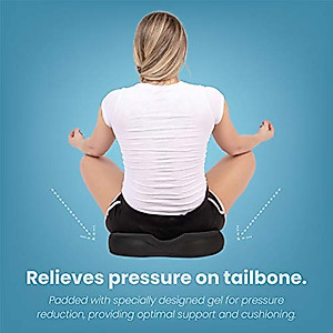 Healthy Spirit Gel Enhanced Seat Cushion | | Memory Foam and Gel Seat Cushion Office Chair Car Seat Cushion Coccyx, Black