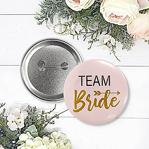 Bride Team Bride Buttons Pins,Wedding Party Bride Shower Tinplate Badge Pins Set Bridesmaid Group Button Bachelorette Party Bride to be Gift Decorating Accessory 6 Pcs