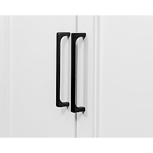 Martin Furniture Modern Wood Lower Doors Bookcase, Office Bookcase, Office Shelving, Office Storage, Fully Assembled, White