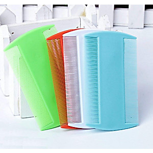 Honbay 4 Packs Combs Double sided Pet Combs, Cat Dog Pet Grooming Fine Tooth Hair Combs