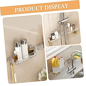 COOLHIYA Household Storage Shelf Storage Bracket Abs Wall Floating Shelf Wall Storage Rack
