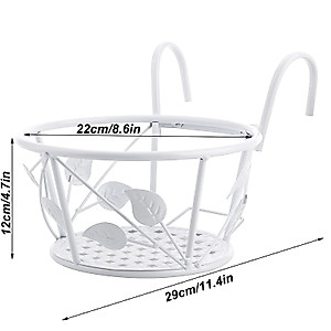 Firlar 2 PCS Hanging Railing Planter, Flower Pot Basket Plant Holder, Iron Art Hanging Baskets Flower Pot Holder, for Patio Balcony Porch Fence Outside and Indoor (8.6 x 4.7 inch)