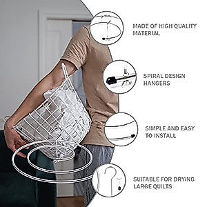 NOLITOY Clothes Rack Towel Drying Hanger 2pcs Spiral Shaped Drying Rack, Stainless Steel Laundry Stand Hanger for Bed Sheet Coverlet Bath Towel Quilt Storage Drying Hanger Clothes Drying Rack