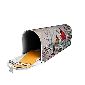 Winter Mailbox Covers Magnetic Bird Mailbox Cover Winter Mailbox Cover Magnetic Mailbox Wraps Standard Size 18" X 21" Holiday Garden Mailboxs Decorations for Outside