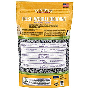 Sunseed 18220 Fresh World Bedding for Small Animals, Original Gray - 450 Cubic Inch