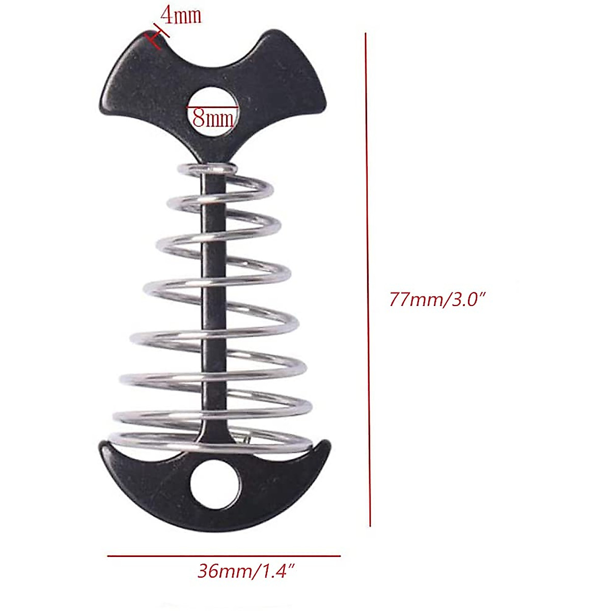 Alnicov 10Pcs Deck Plank Board Tent Stakes,Fishbone Deck Anchor Pegs with Spring Buckle for Outdoor Camping Hiking,Black