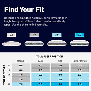 Bedgear Storm Performance Pillow - 2018 Version - Size 2.0 - Cooling Pillow for Hot Sleepers - Medium Firmness Bed Pillow for All Sleep Positions - Washable Removable Cover - 20" W x 26" L x 5.75" H