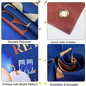 Navy Blue Retirement Decoration Banner, Large Happy Retirement Backdrop Banner Retirement Theme Party Photo Booth Background for Men Women Office Farewell Party Supplies, 71x 43.3 Inches