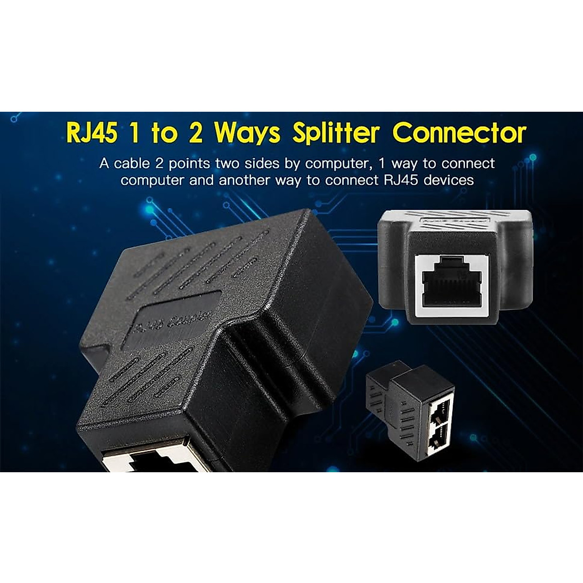 ChenYang RJ45 Splitter Adapter Cat6 RJ45 8P8C Socket 1 to 2 Ethernet Network LAN Ethernet Splitter Connector Adapter