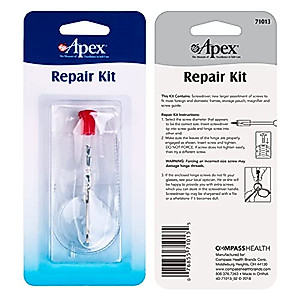 Apex Glasses Repair Kit - Eyeglass Repair Kit with Small Screwdriver ,Eyeglass Screws, Magnifying Glass, Screw Guide, & Storage Pouch - Universal Eyeglass Repair Kit for Reading Glasses, & Sunglasses