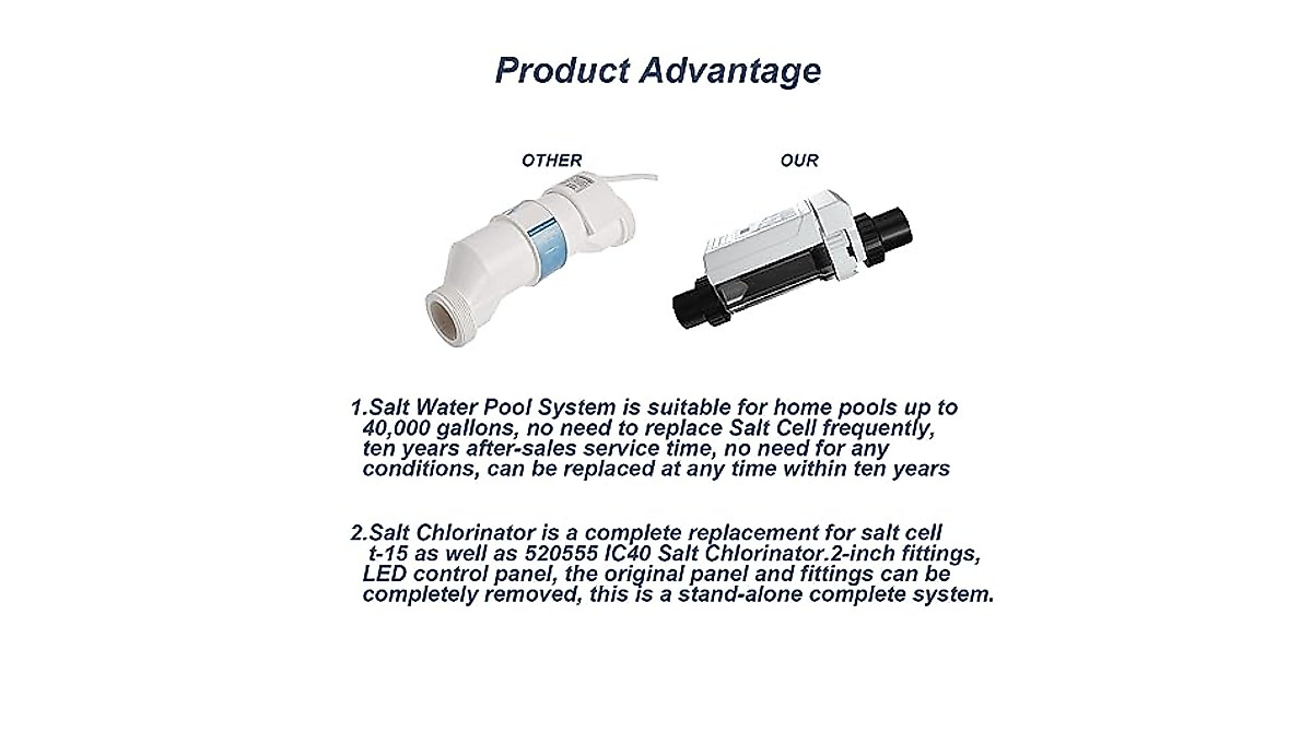 Pomeade Pool Salt Chlorine Generator Up to 25,000 Gallon, Salt Water ...