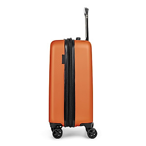 Swiss Mobility LGA Collection Hard Shell Spinner Carry On Luggage for Airplanes, Rolling Suitcase with 360-Degree Spinner Wheels, Retractable Handle, Airline Approved, 20 Inch, Orange