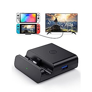 NEWDERY Switch TV Dock for Nintendo, Switch Docking Station for TV, USB C to HDMI Multiport Hub Adapter, Portable PD Charger Dock for Nintendo Switch&OLED, Replacement for Nintendo Switch Accessories