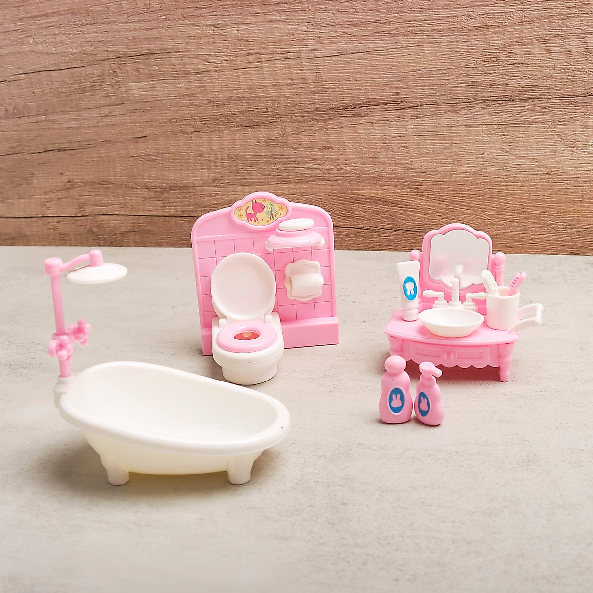 20 Pcs Mini Bathroom Set 1:12 Mini Living Room Set Miniature Accessories Miniature Furniture Accessories Model for Mini Dreamhouse
