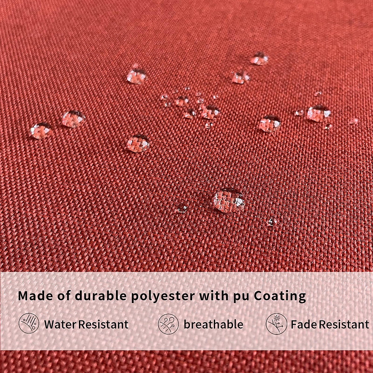 DYTXIII Pack of 2 Rocking Chair Cushion Set with Seat & Back,Water Repellent Patio Tufted High Back Seat Cushions with Ties for Indoor Outdoor Porch Rocker(21"x17"Back,17"x17"seat,Brick Red)