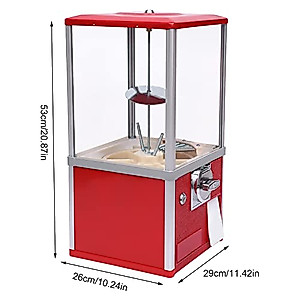 Gdrasuya10 Commercial Vending Machine, 20.87" Gumball Vending Machine High Security Toy Vending Machine for 1.1-2.1Inch Round Capsules Bouncy Balls, 1 Coins Only- Red