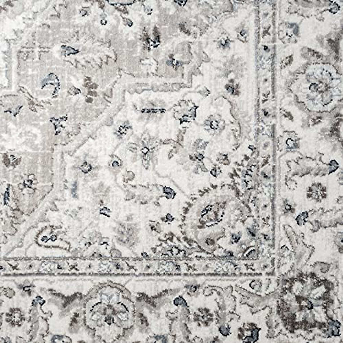 Home Dynamix Belmar Sterling Oriental Medallion Area Rug, Grey/Ivory, 5'2"x7'2" Rectangle