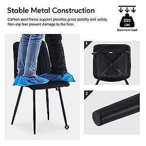 CLIPOP Dining Chairs Set of 2, Black Dining Chairs with Velvet Upholstered Seat Backrest, Metal Leg, Armless Kitchen Chairs, Leisure Parson Chair for Living Room, sillas de comedor