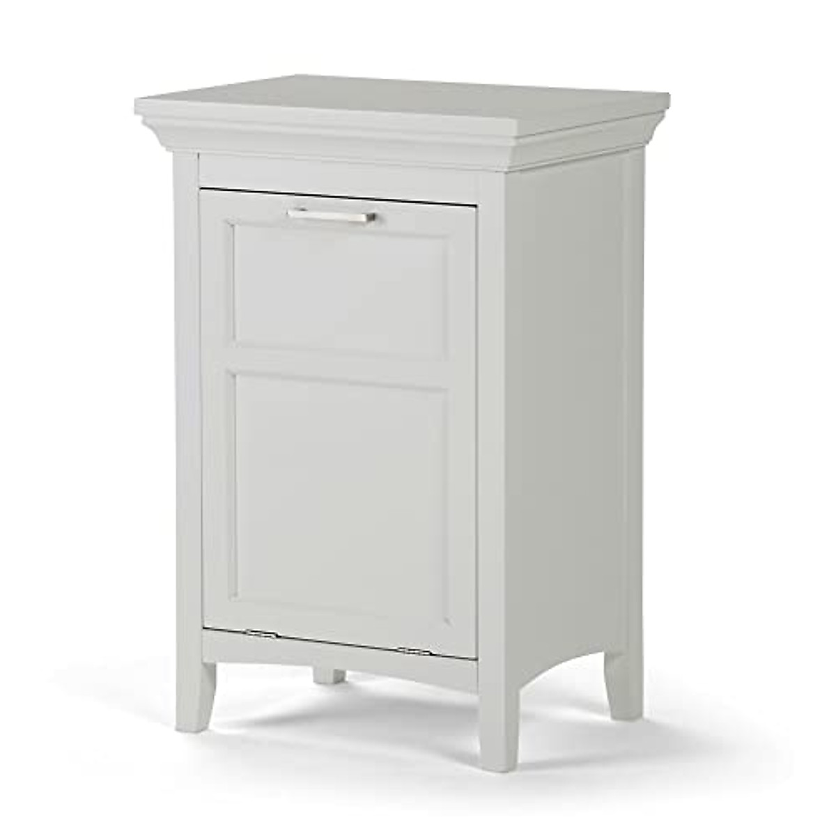 SIMPLIHOME Avington 29.9 inch H x 20.5 inch W Laundry Hamper in Pure White with 1 Storage Compartment, for the Bathroom