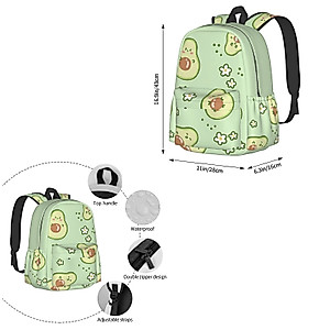 Cute Avocado Pattern Backpack 2 Piece Set Unisex Large Capacity Travel Daypack With Insulated Lunch Bag For Boys Girls School Bag
