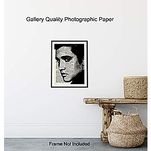 Elvis Dictionary Art - 8x10 Photo - Chic Unique Gift for Fans of The King, Graceland - Unframed Poster Picture Print