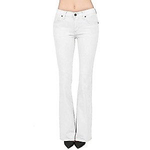 Hybrid & Company Women's Skinny Bootcut Stretch Pant P31698BL White 11