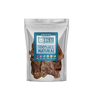 Big Lu – Pig Ear Dog Food, All Natural Pork Based Dog Treats, Single Ingredient Pig Ears for Dogs, Dog Chews Rich in Glucosamine and Chondroitin for Joint Health (12 Chews)