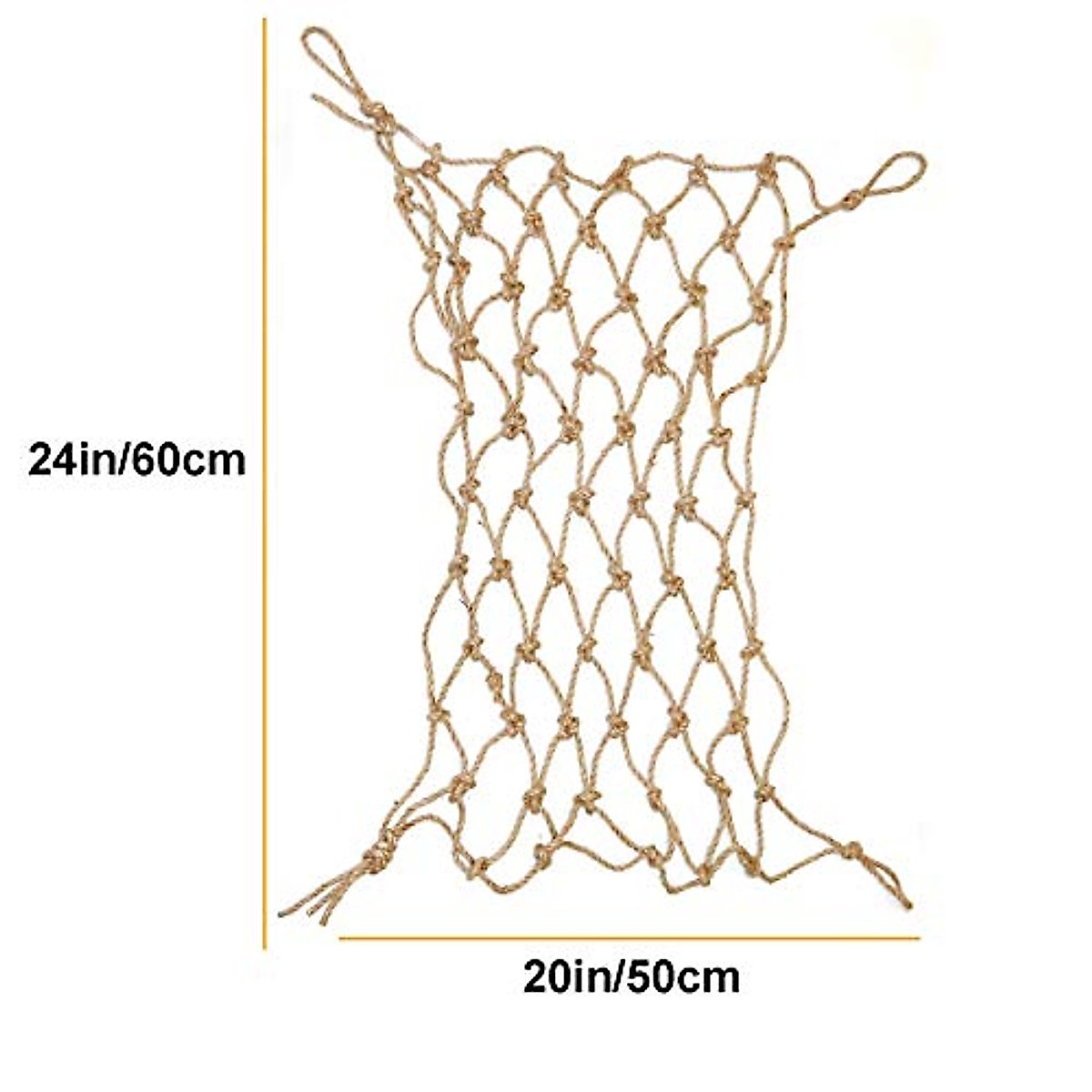 Besimple Parrot Bird Rope Hammock Swing Thick Chew Climbing Net Hemp Rope Ladder Toy Play Gym Hanging Swing Net(24''X20'')