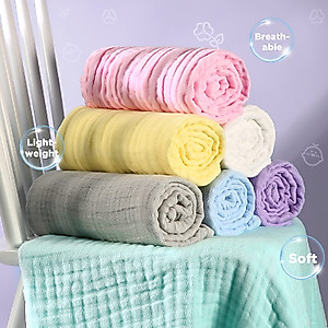 MUKIN Baby Bath Towels, Super Soft Cotton Receiving Blanket for Baby's Delicate Skin,2Pack Swaddle Blanket for Newborns Toddlers Boy Girl,Baby Registry as Shower (White+White)