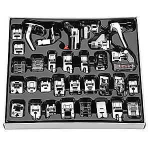 Sewing Machine Presser Foot Feet Kit Set,Fits for Brother, Baby Lock, Singer, Elna, Toyota, New Home, Simplicity, Janome, Kenmore, and White Low Shank Sewing Machine (32pcs)