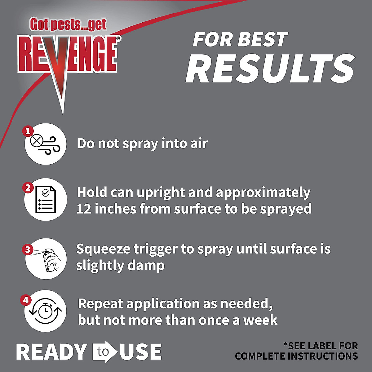 Bonide Revenge Spider Killer, 128 oz Ready-to-Use Spray, Long Lasting Odorless for Formula for Indoors and Outdoors
