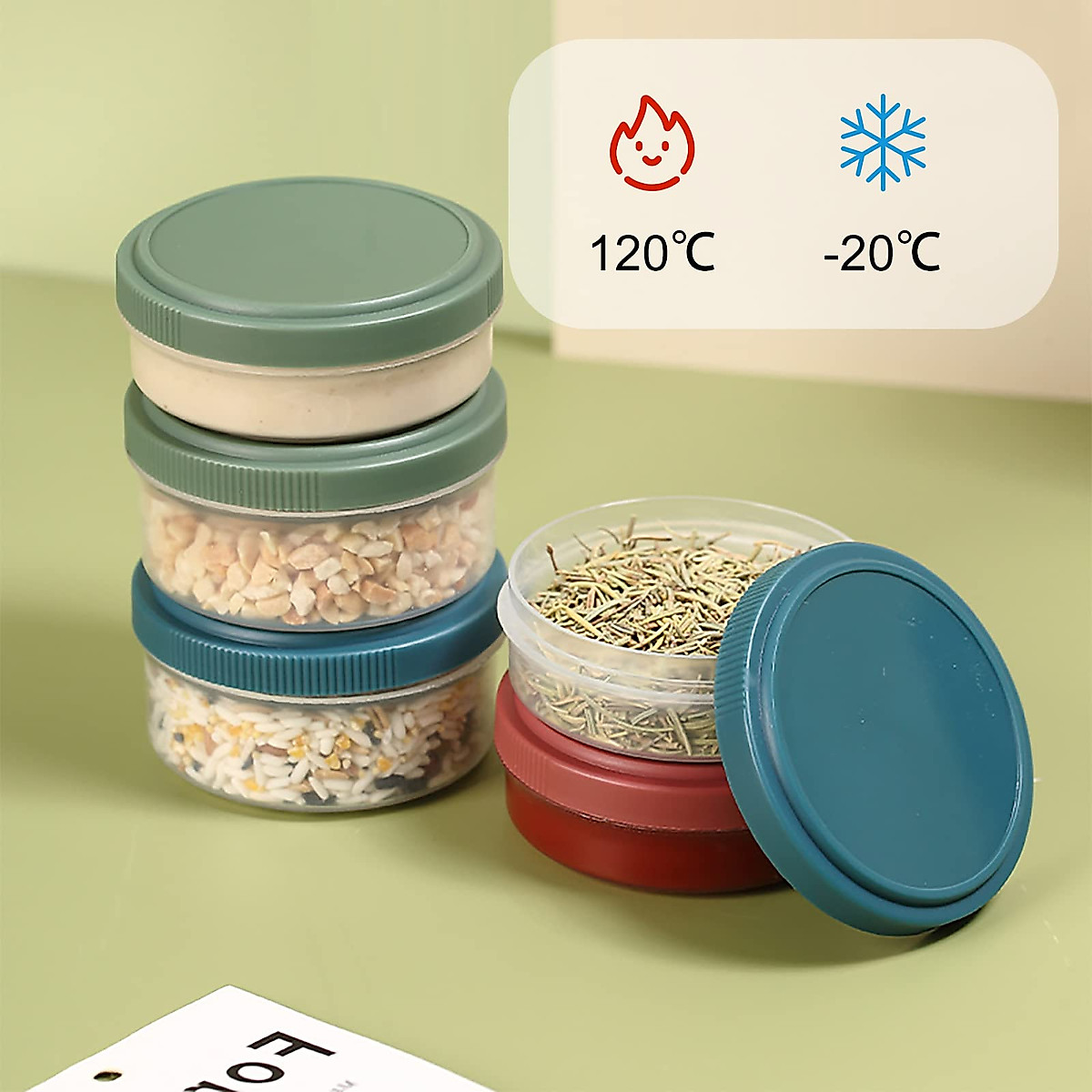 MANMAOHE 12PCS Leakproof Condiment Containers with Lids, 6PCS 2.5oz + 6PCS 1.7oz, Plastic Salad Dressing Container to go, Reusable Sauce Cups, Small Food Storage Containers for Picnic Travel