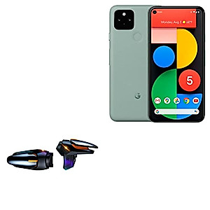 BoxWave Gaming Gear Compatible With Google Pixel 5 - Touchscreen QuickTrigger Auto, Trigger Buttons Autofire Gaming Mobile FPS - Jet Black