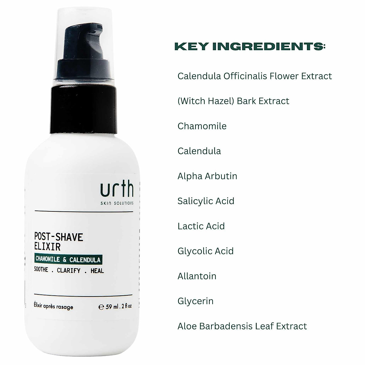 Urth Post Shave Elixir Razor Bump Treatment & Ingrown Hair Remedy for Men with Vitamins C and E for Soothes & Restores Skin.