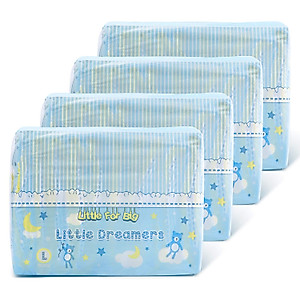 Littleforbig Adult Printed Diaper 40 Pieces (4 Packs) - Little Dreamers (Large 36"-46")