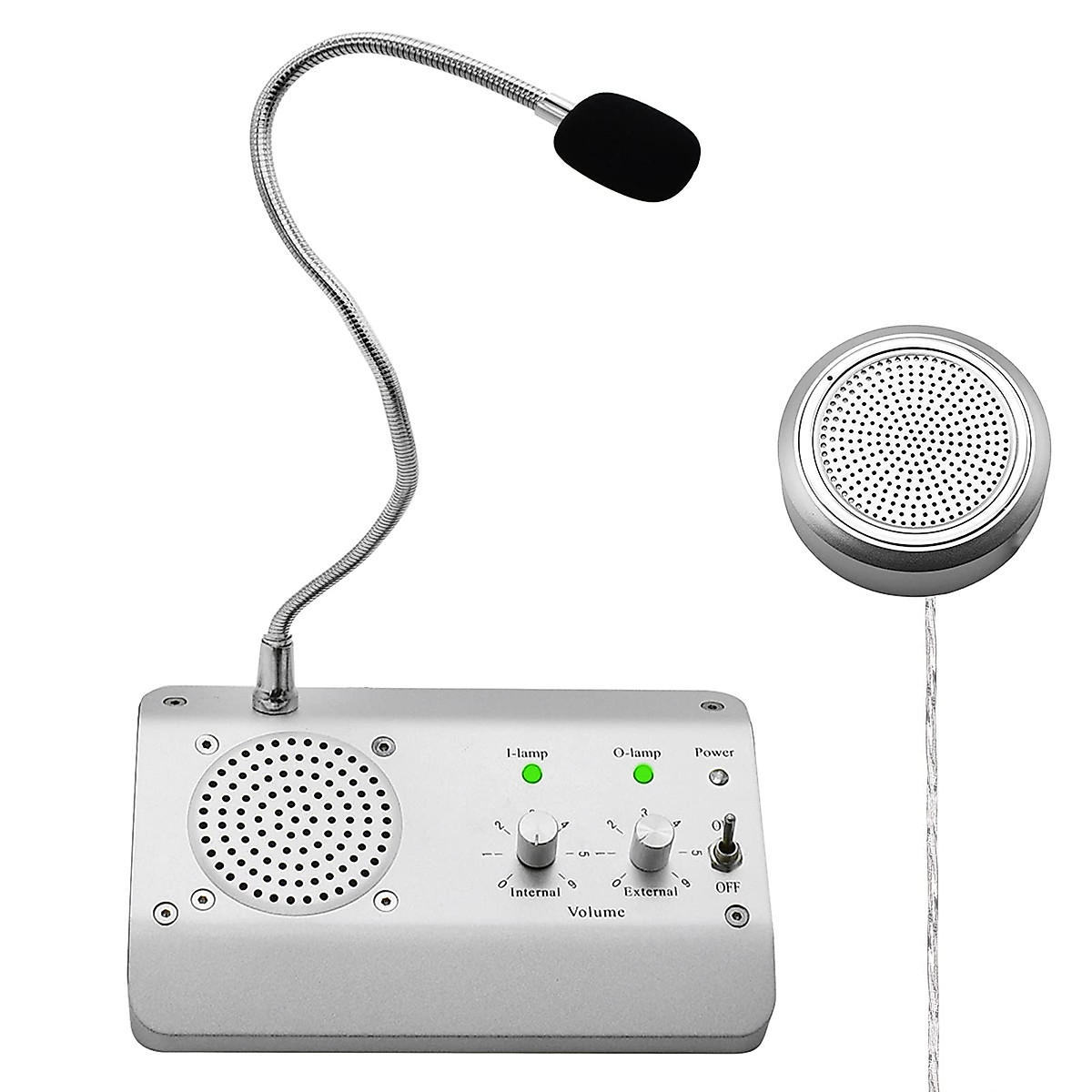 WWMFS Window Speaker System, Dual Way Window Microphone Intercom Speaker, Intercom System for Business, Office, School, Counter, Bank and Station