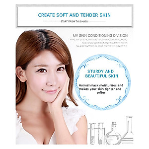 BIOAQUA Animal Face Mask Sheet Enriched with Natural Serum for Radiant and Nourished Skin At Home Spa Moisturizing Facial with Fun Animal Characters: Panda Tiger Sheep Dog (4 Sheets Variety Pack)