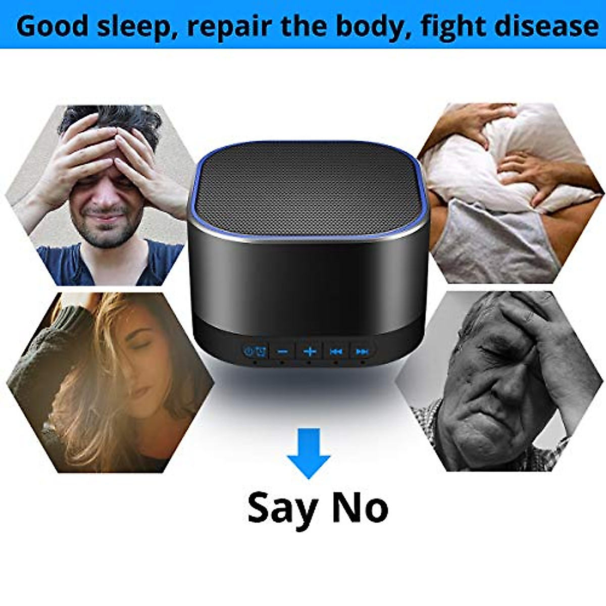 Magicteam Sound Machines White Noise Machine with 20 Non Looping Natural Soothing Sounds and Memory Function 32 Levels of Volume Powered by AC or USB and Sleep Sound Timer Therapy for Baby Kids Adults