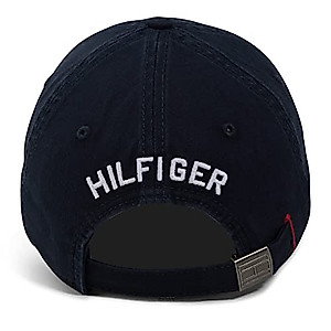 Tommy Hilfiger Men's Cotton Billy Adjustable Flap Baseball Cap, Navy Blazer, O/S
