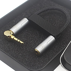 Youkamoo [ 3.5mm Right Angle ] 3.5mm Male to 2.5mm Female 8 Core Silver Plated Headphone Earphone Audio Adapter Cable New in Box 3.5mm to 2.5mm Balanced
