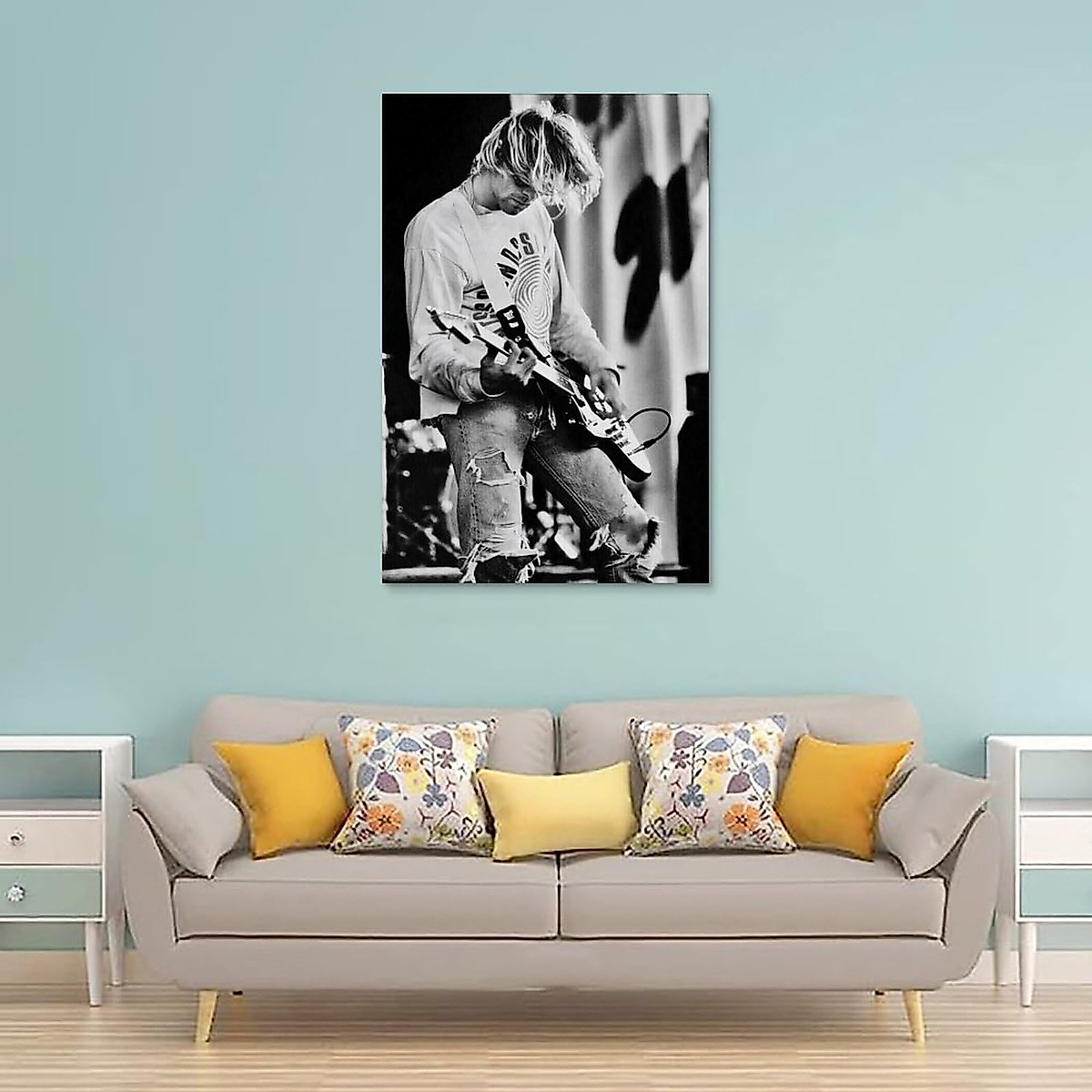 ROCK Singer Poster Kurt Poster Cobain Poster Poster Art Decor Painting Aesthetic Wall Art Canvas for Bedroom Decor 12x18inch(30x45cm) Unframe-style